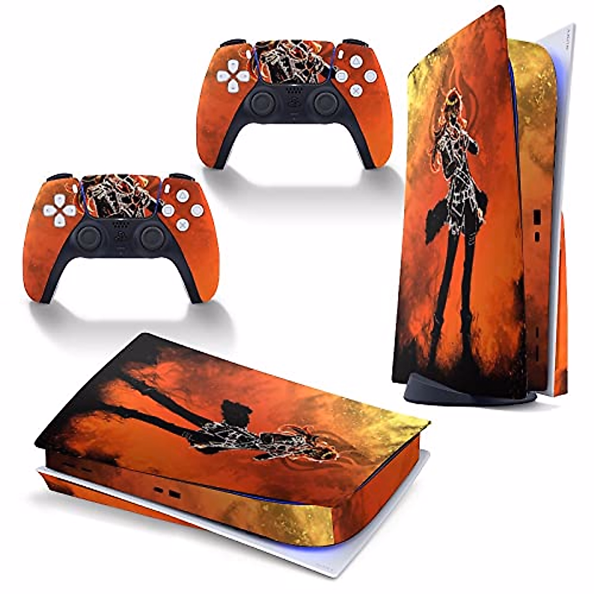 PlayStation 5 optical drive version sticker protective cover, DarkKnight Hero Soul ps5 controller protective shell (compatible with ps5 optical drive)