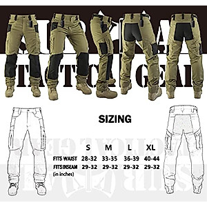 Survival Tactical Gear Combat Pant Motorcycle Riding Pants Ripstop Military Camo Trousers for Camping Hiking (Multicam Black, M)