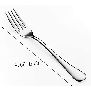 Dinner Forks Set of 8, Stainless Steel Silverware Forks 8-Piece, Modern Flatware Cutlery Forks, Mirror Polished and Dishwasher Safe, 8.05 Inches