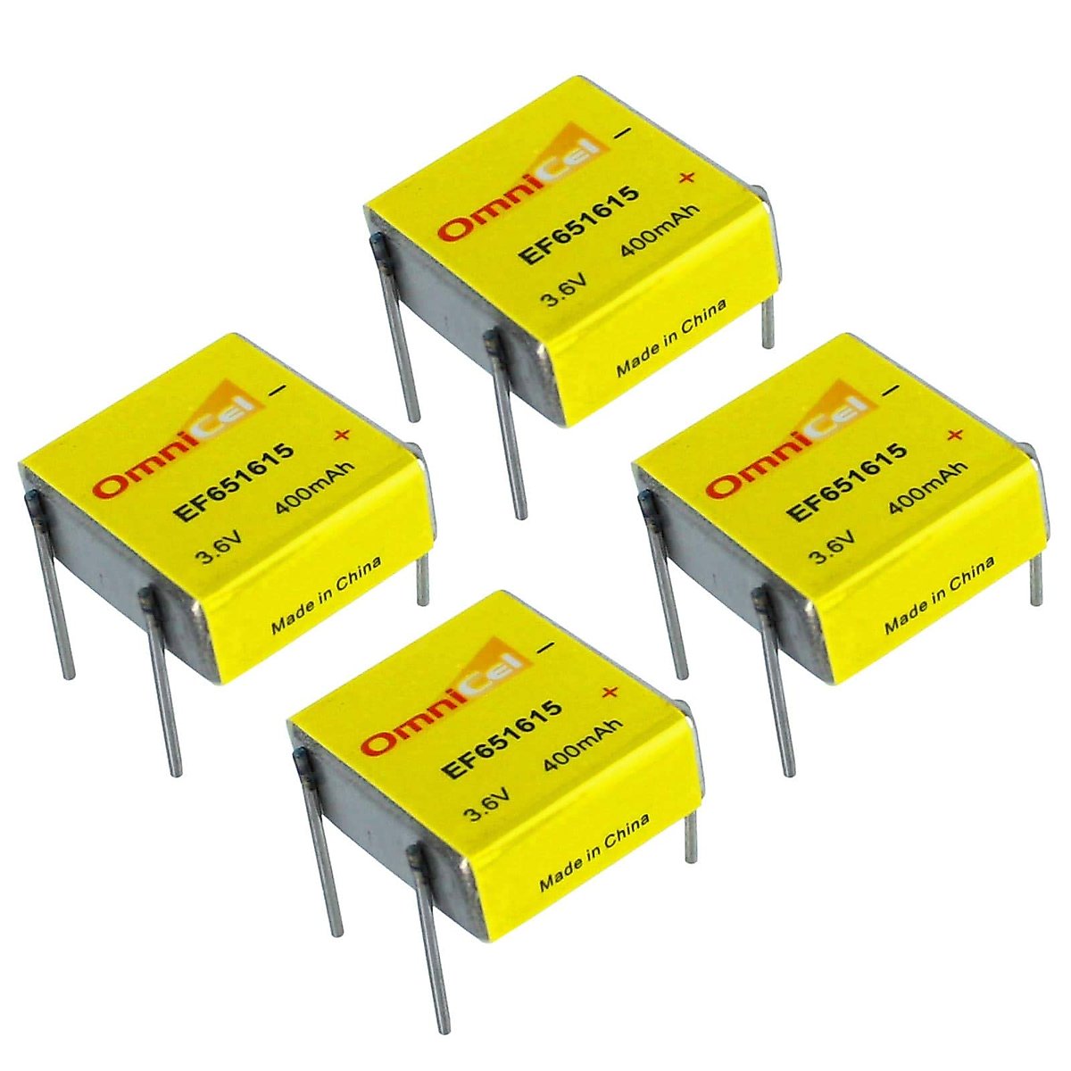 4x OmniCel ER651615 3.6V 400mAh Prismatic Lithium Battery BL-4PN For Fleet Monitoring, Tracking Devices for Hunting Dogs, Carbon Monoxide Detectors, Intrusion Sensors, Smart Utility Metering