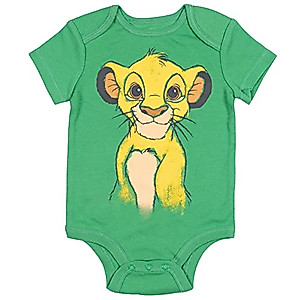 Disney Mickey Mouse Lion King Pooh Bear Tigger Stitch Baby 5 Pack Bodysuits Newborn