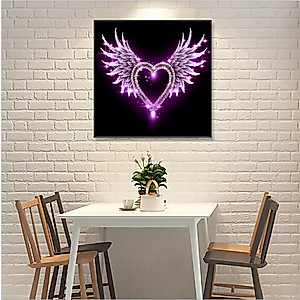 MaiYiYi Love Wings Paint with Diamonds 5D Full Round Diamond Painting Angel Love Wings Crystal Diamond Painting Set Diamond Painting Dots Art for Adult Kids Wall Art Decor (30X30 CM)