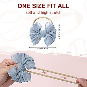 QIAOYIBEI 10PCS Baby Girls Headbands Soft Nylon Elastics Headbands Lace Mini Bows Hairbands Hair Accessories for Girls Infants Toddlers Child