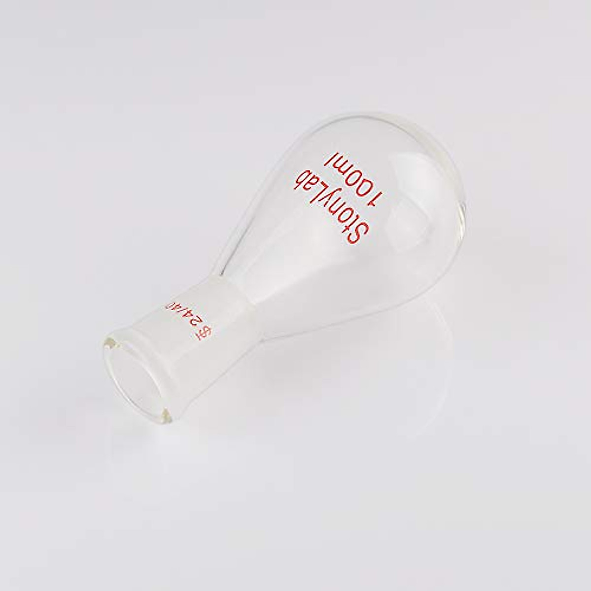 StonyLab Borosilicate Glass 100mL Heavy Wall Single Neck Recovery Flask Rotary Evaporator Flask, with 24/40 Outer Joint - 100mL