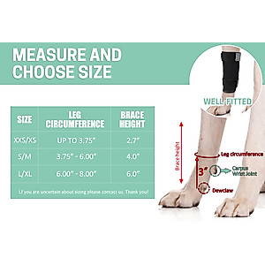 Lyderpet Dog Leg Brace Front Wrist or Carpal Support for Canine Dogs, Brace Compression Wraps with Metal Splints, Prevents Ankle Injuries&Sprains, Helps with Loss of Stability Caused by Arthritis