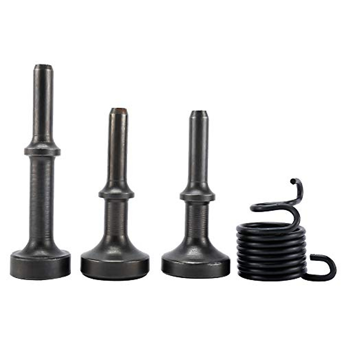 LuckyHigh 5 Pcs Smoothing Pneumatic Air Hammer Chisels Tool with 1 pc Spring, Alloy Steel Pneumatic Chisel Bits Accessories with 0.401'' (10mm) Shank