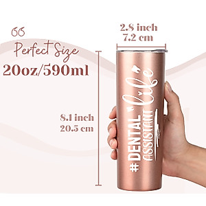 Dental Assistant Life 20 oz Insulated Stainless Steel Tumbler - Gift for Dental Assistants Recognition Week, Christmas and Birthday