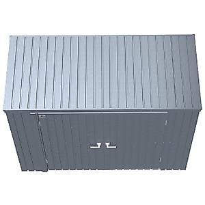 Arrow Shed Elite 8' x 4' Outdoor Lockable Steel Storage Shed Building with Pent Roof, Anthracite