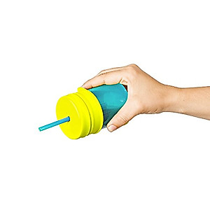 Boon SNUG Straw with Cup, Blue/Orange/Green