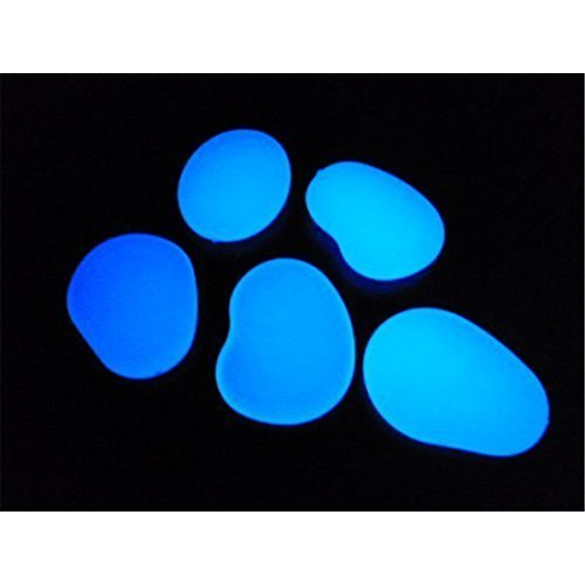 Opps 100 Pcs Glow in The Dark Garden Pebbles for Walkways and Decor in Blue