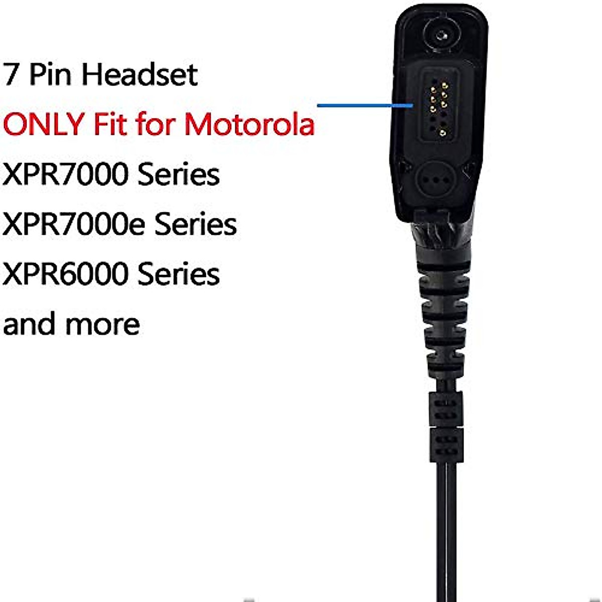 Retevis 2 Way Radio Earpiece with Mic 2 Wire Surveillance Acoustic Tube Earpiece Compatible with Motorola APX6000 APX6000LI XPR6550 XPR7000 XPR7550e APX6000LI Walkie Talkies(1 Pack)