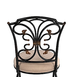 Hillsdale Furniture Sparta Vanity Stool, black with gold highlighted accents