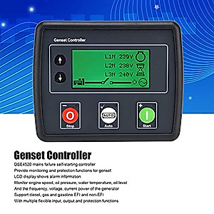 Diesel Generator Control Panel, Self-Starting Genset Controller Alarm Indication DSE4520 for 3-Phase Mains Detection for EFI Engine