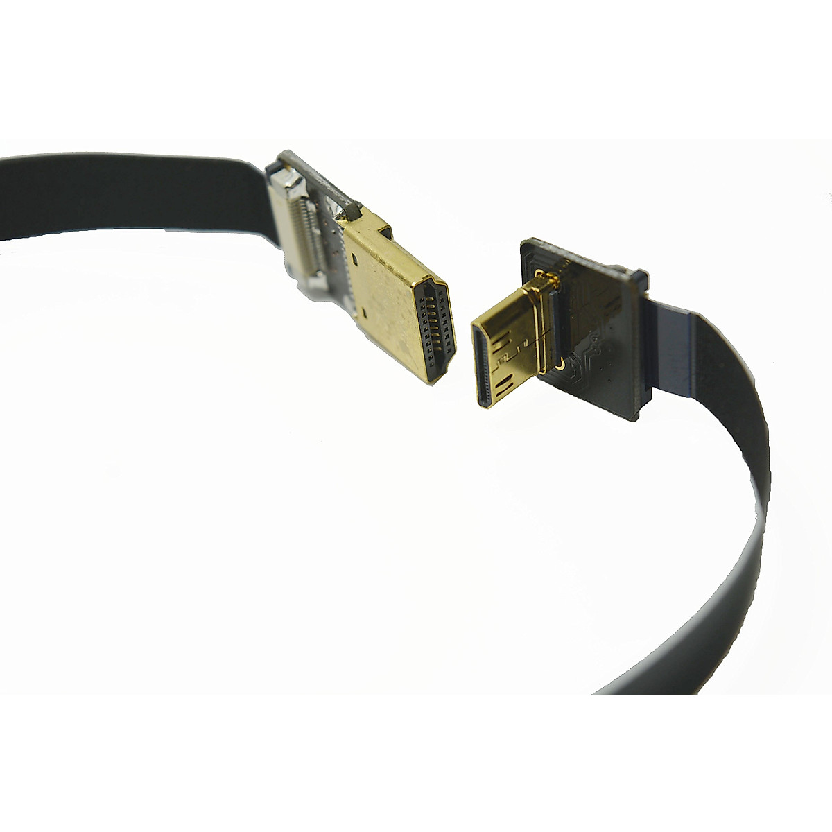 BLACK 80CM FPV Flat FFC HDMI Cable Mini HDMI male 90 degree angled to Standard HDMI Normal HDMI Full HDMI for Canon 5D3 5D2 Panasonic lumix GH3 GH2 Sony nex 5N 5T 5R 7N