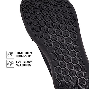 HOBIBEAR Barefoot Minimalist Shoes Womens Mens | Zero Drop | Wide Width Fashion Sneaker Black,Women 8/Men 7