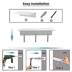 SIMOND STORE White Floating Shelves for Wall - 12" X 8" Small Floating Shelves - Metal Heavy Duty Floating Shelves Brackets for Gaming, Console, Playstation Shelf, Tv Shelf for Wall Mounted Tv
