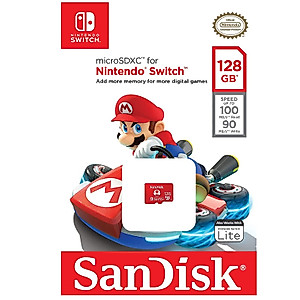 SanDisk 128GB Nintendo Switch Micro SD Card for The Switch, Switch OLED and Switch Lite Memory Card 128 GB High Speed (SDSQXAO-128G-GNCZN) Bundle with (1) Everything But Stromboli MicroSD Card Reader