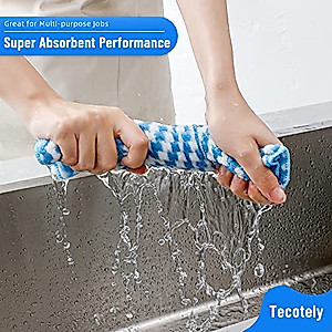 Tecotely Microfiber Cleaning Cloth & Reusable Kitchen Towels Dish Cloth High Absorbent 10"x10" (21 Pack) - Easy to Clean Quick Drying