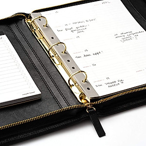 russell+hazel Soft Vegan Leather Mini Binder Black 8.5” x 10”, 55750