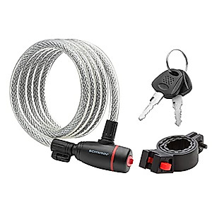 Schwinn Bike Key Lock in Braided Steel Cable, 2 Keys Included, 6 feet x 12mm Anti Theft Bicycle Lock, Security Level 3