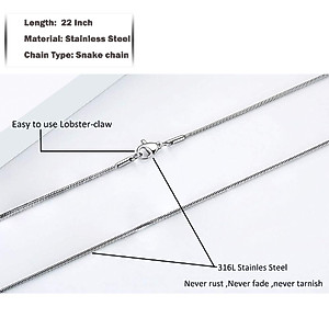 RIMZVIUX Heart Urn Necklace for Ashes Mom Stainless Steel Cremation Jewelry Urns for Human Ashes Pendant Keepsake With 22 Inch Snake Chain …