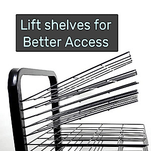 DYRABREST Art Drying Rack for Classroom Paint Drying Rack Art 16 Shelves Metal Desktop Artwork Storage Display Rack Art Drying Rack for Classroom Painting Crafts Black