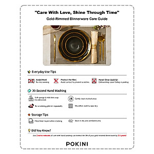 Pokini Black Luxury Plates and Bowls Sets, 12 Piece Porcelain Dinnerware Sets Service for 4, Modern Dinner Plates Set, Gold Rim Dish Set for Wedding Anniversary Birthday, No Microwave Safe