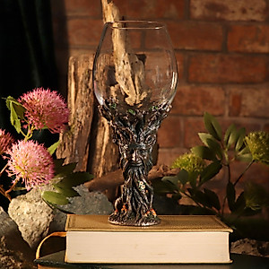 Nemesis Now Bronze Forest Nectar Ancient Tree Spirit Green Man Goblet Wine Glass, 1 Count (Pack of 1)