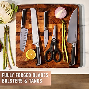 Calphalon Premier SharpIN Knife Set with Sharpening Knife Block, 12-Piece Carbon Steel Kitchen Knife Set