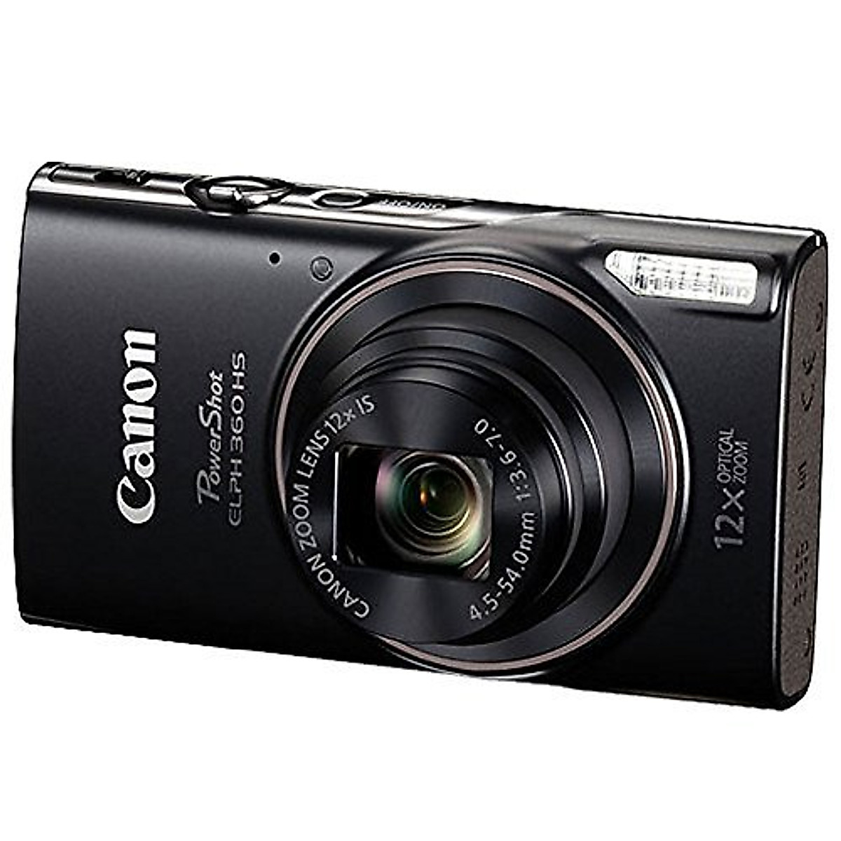 Canon PowerShot ELPH 360 HS Digital Camera (Black) + Transcend 32GB Memory Card + Camera Case + USB Card Reader + LCD Screen Protectors + Memory Card Wallet + Complete Accessory Bundle (Renewed)