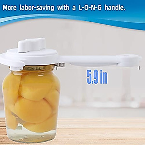Jar Opener, Jar & Bottle Opener for Weak Hands Seniors with Arthritis Lid Opener Cap Opener Grip Opener | Labor-saving | Multifunctional | Adjustable | Handheld (Pure White)