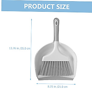 OHPHCALL 1 Set Hand Broom with Dustpan Desktop Broom Kit Mini Small Brush and Dustpan Car Interior Cleaning Brush Whisk Little Dustpan Broom Keyboard Cleaner Desktop Dust Brush Vent Pp Grey