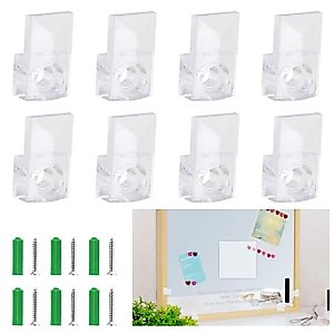 Qjaiune 20 Pack Mirror Holder Clips for Walls, Clear Retainer Clips Cabinet Glass Holder Clip, Wall Mirror Mount Kit Frameless Mirror Hanging Hardware for Vanity Mirror Window Screen (Classic Style)