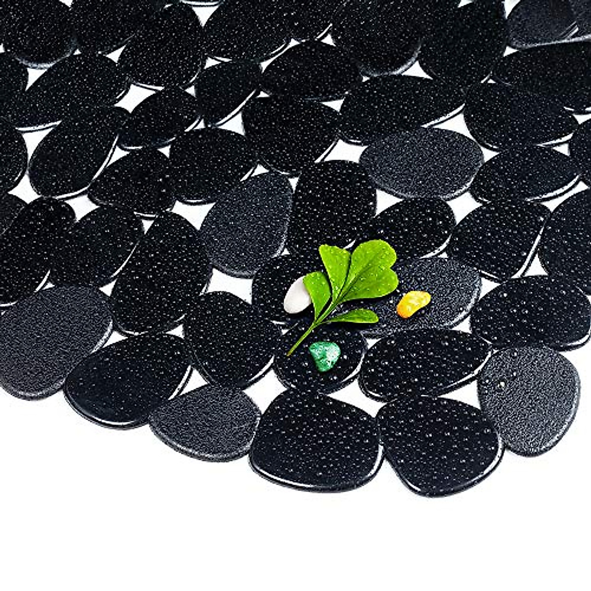 Yolife Pebble Sink Mats for Stainless Steel Sink, PVC Sink Saddle Protectors Kitchen Sink Mat for Porcelain Sink, Dishes and Glassware (Black,2 Pack), 15.8inch x 12inch