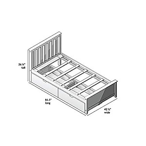 Max & Lily Twin Bed, Bed Frame with Headboard For Kids with Storage Drawers, Slatted, Espresso