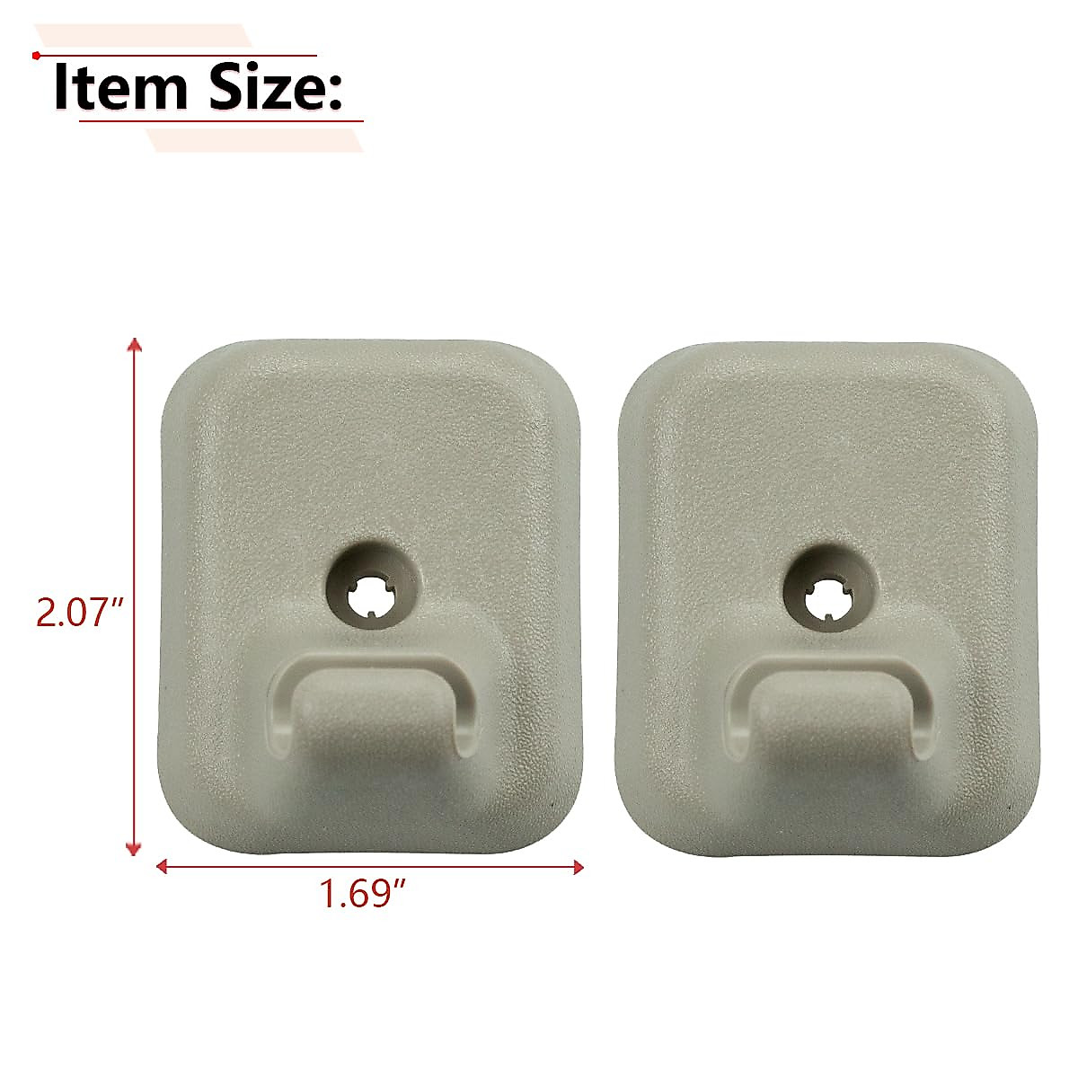 RLB-HILON Sun Visor Holder Retainer Clip AL3Z1504132AA Compatible with Ford F150 2009 to 2014 Year, Beige-Gray Color, 2PC