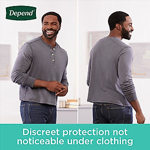 Depend Fresh Protection Adult Incontinence Underwear for Men, Disposable, Maximum, Large, Grey, 72 Count (2 Packs of 36), Packaging May Vary