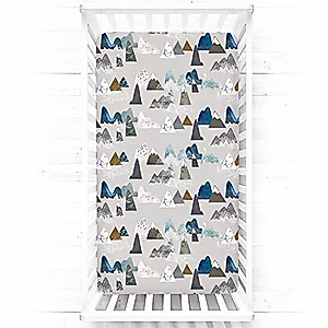 TANOFAR Mountains Baby Boy Crib Sheet Toddler Bed Sheets Soft Breathable Nursery Bedding
