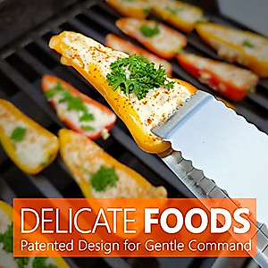 Shark BBQ Heavy Duty Compact Grilling Tongs for Kitchen and Outdoor Barbecue: Expert Craftsmanship and Durability Demanded by Professionals (Red)