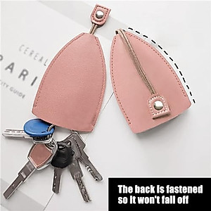 Hawyet 1 PC Car Key Protection Case, PU Leather Pull-Out Remote Control Storage Bag, Suitable for Most Car Models (Pink)