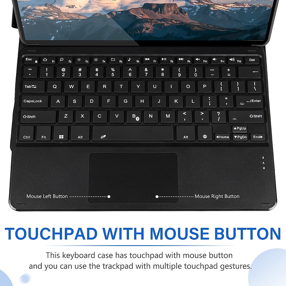 Keyboard Case with Touchpad Backlit Compatible with Surface Pro X 13-Inch, Case with Detachable Bluetooth Keyboard US Layout and Trackpad for Surface Pro X 13-Inch, Black