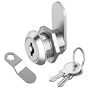 BOZXYE 1 Pack Cabinet Locks with Keys, 5/8" Cabinet Lock Tubular Cam Lock Keyed Alike, Rv Locks for Storage Door Secure Files Drawers Toolbox, Zinc Alloy