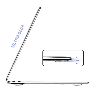 B BELK Compatible with MacBook Air 13 inch Case 2022 2021 2020 2019 2018 M1 A2337 A2179 A1932, Plastic Hard Shell Case + Keyboard Cover + Screen Protector for Mac Air 13 with Touch ID, Crystal Clear
