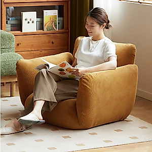 Adjustable Floor Sofa, Lazy Sofa Chair with 5 Adjustable Position Armrests and Backrest Meditation Chair for Living Room, Bedroom, Lounge (Color : Yellow)