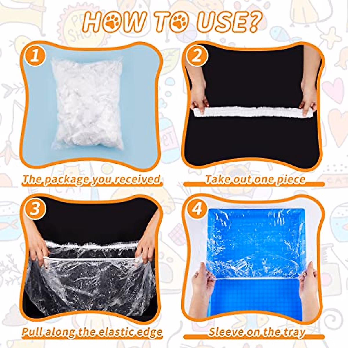 50 Pieces Cage Liners for Small Animals Disposable Hamster Tray Liner Clear Plastic Box Liner Leak Proof Guinea Pig Cage Liner Bag Litter Toilet Film for Rabbit Bunny Hamster Hedgehog Cage