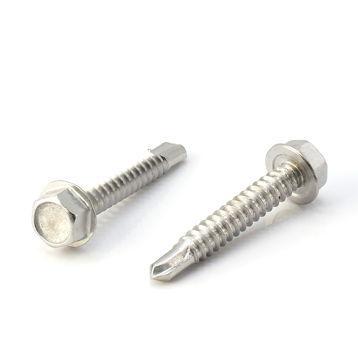 THE CIMPLE CO #14 Size, 1 1/2" Length (38mm) - Self Tapping/Drilling Screw - 410 Stainless Steel (Exceptional Wear and Very Corrosion Resistant) - Hex Washer Head - 100pcs