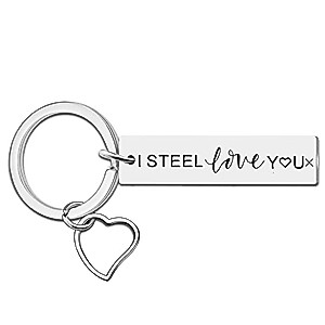 Christmas Gifts Stocking Stuffer for Women Men 11 Steel I Love You Gifts for Husband Wife Under 5 Dollars for Her Him Funny Couple Keychain for Women Men Birthday