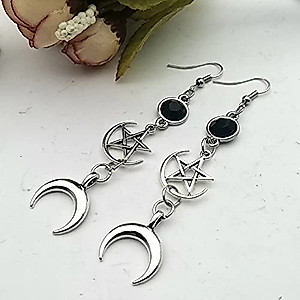 KURTCB Gothic Punk Vintage Earrings Set Grunge Y2k Jewelry Fairy Rock Harajuku Snake Evil Eye Hear Cross Skeleton Crystal Dangle Halloween Earrings for Women