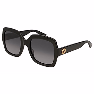 Gucci GG 0036S-011 Sunglasses, Black w/Grey Lens, 54mm