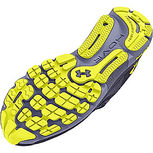 Under Armour Men's HOVR Infinite 4 Running Shoe, (500) Tempered Steel/Aurora Purple/Yellow Ray, 12